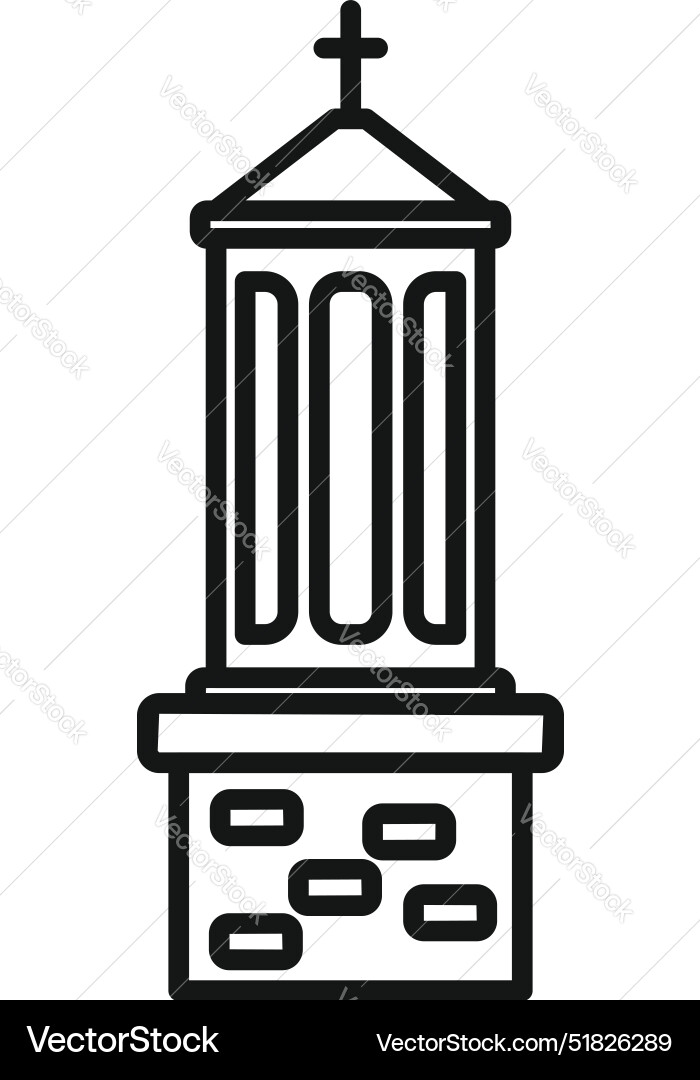 Catholic confession booth standing on stone Vector Image