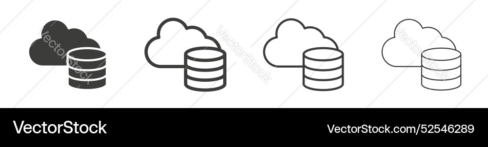 Cloud server icon set on white background Vector Image