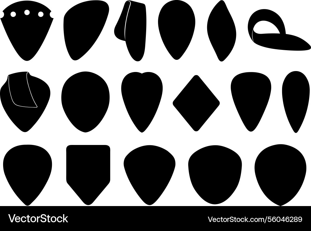 Collage of different guitar picks Royalty Free Vector Image