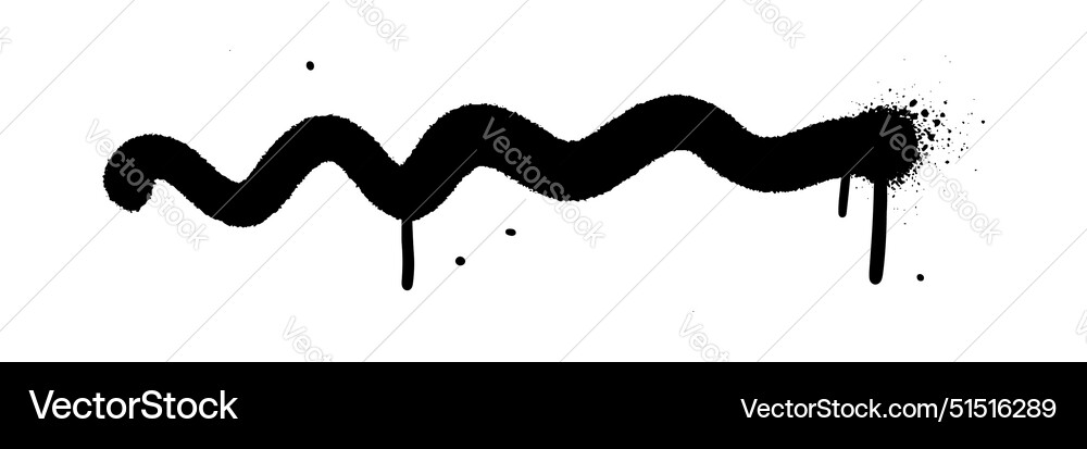 Hand drawn spray-paint graffiti line squiggle Vector Image