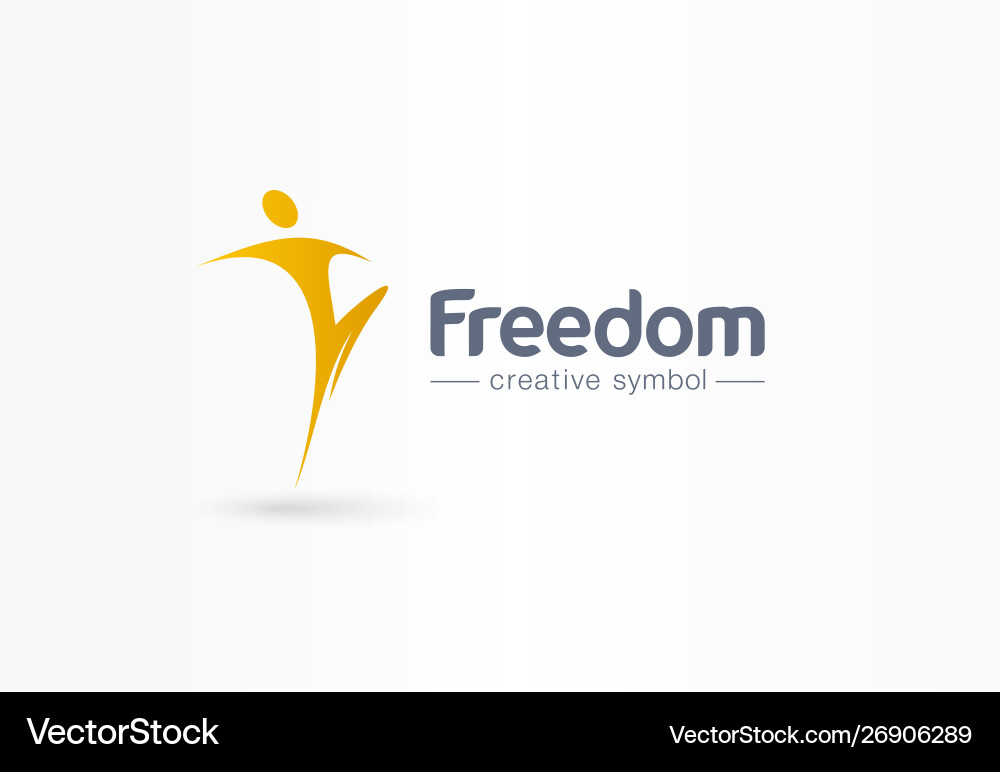 Man Jumping - Freedom & Success Royalty Free Vector