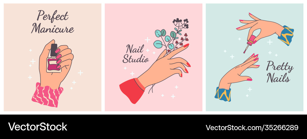 Nail Art Beauty Prints - Spa Posters Royalty Free Vector