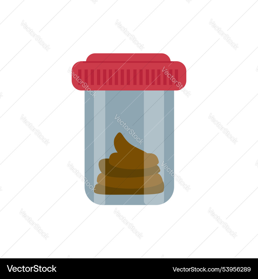 Plastic container with biomaterial feces Vector Image