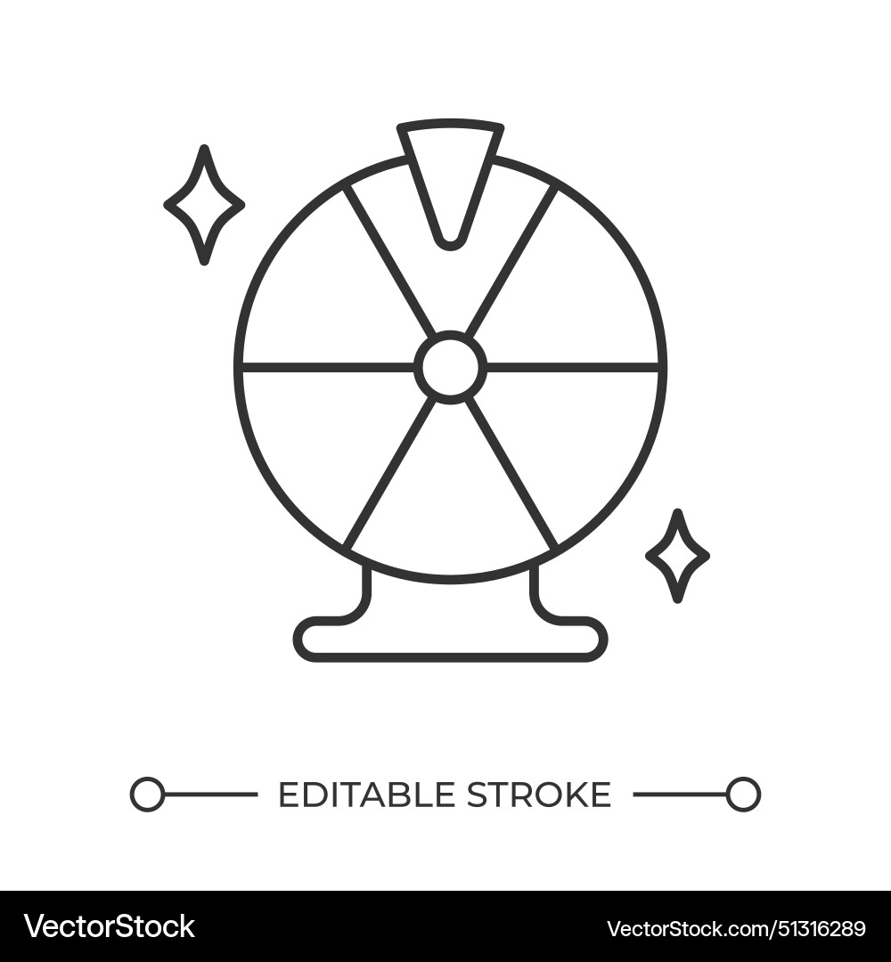 Prize wheel linear icon Royalty Free Vector Image