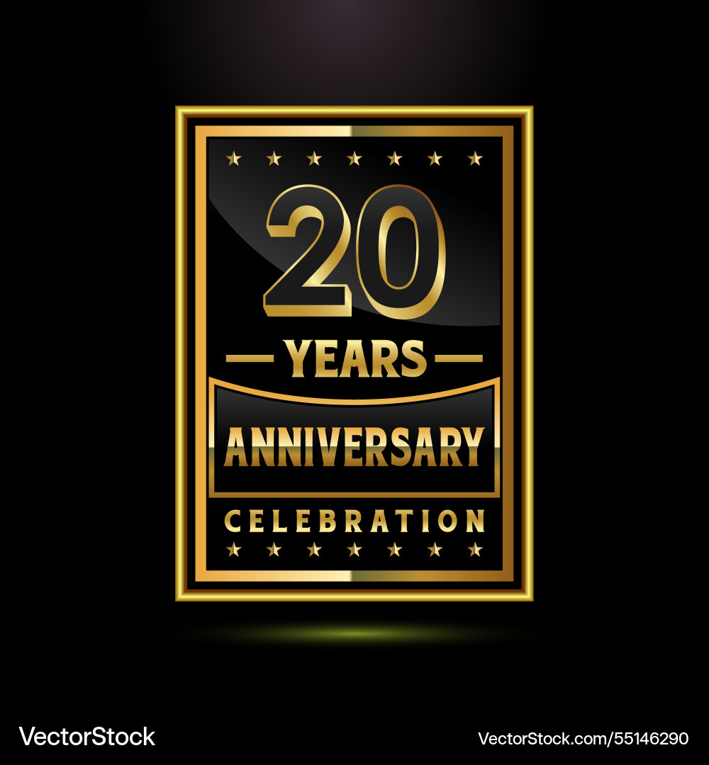 20 years anniversary celebration badges Royalty Free Vector