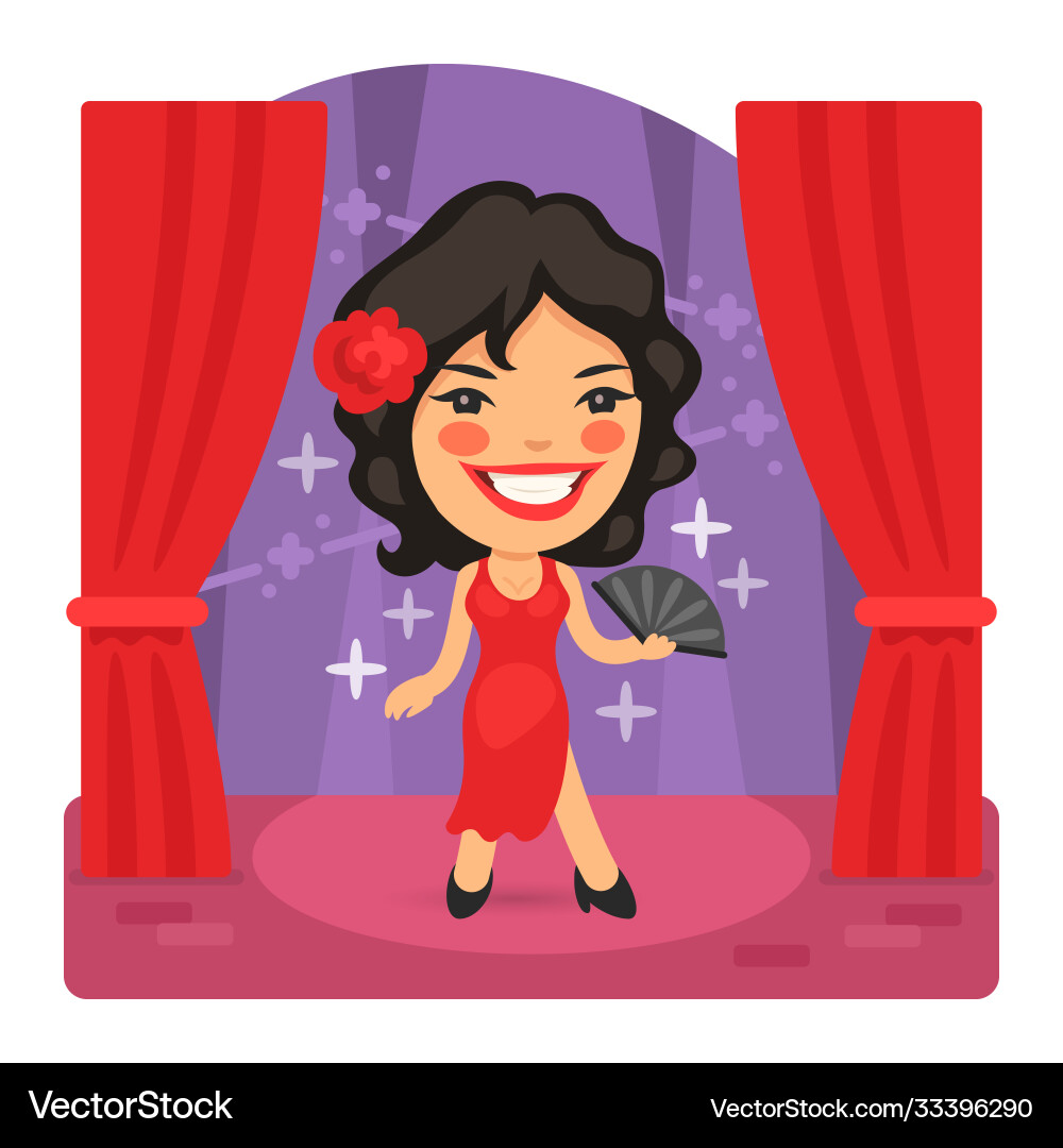 Cartoon salsa dancer on stage Royalty Free Vector Image