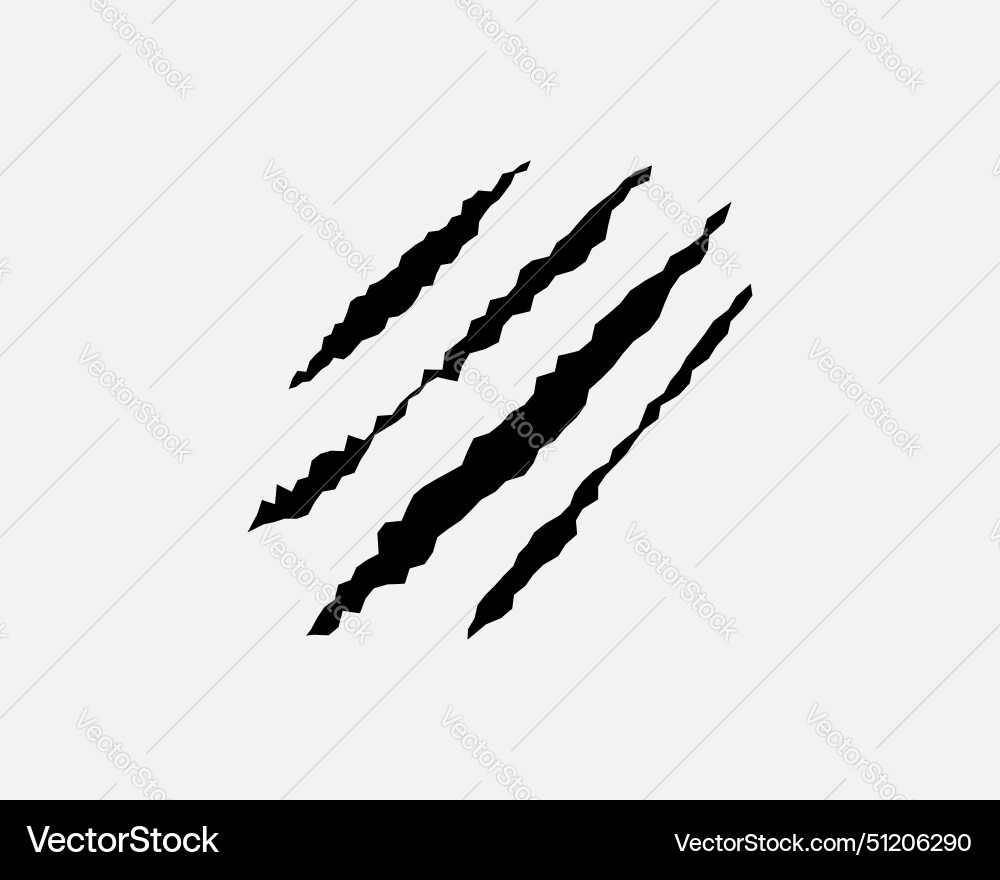 Claws scratches animal monster mark design Vector Image