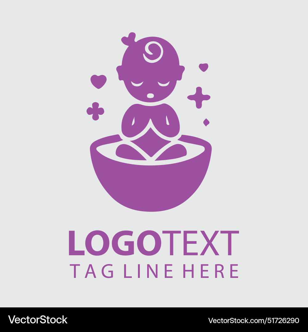 Cute baby logo Royalty Free Vector Image - VectorStock