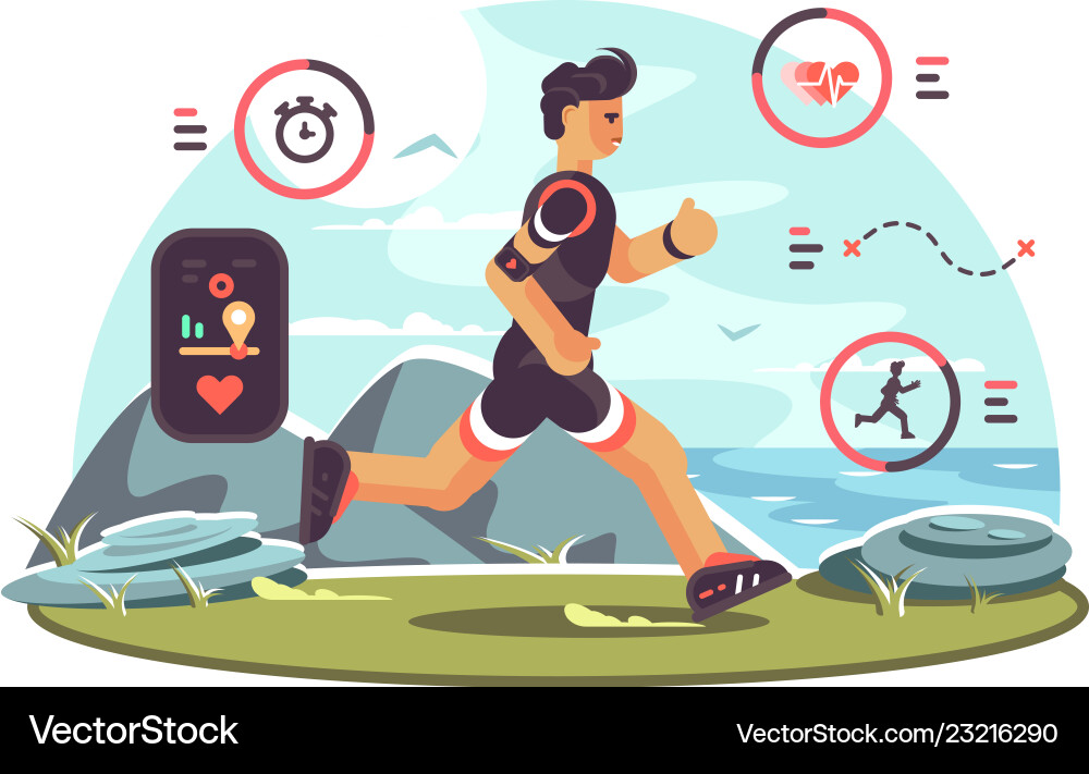 Fitness Tracker Apps - Health Data Royalty Free Vector Image