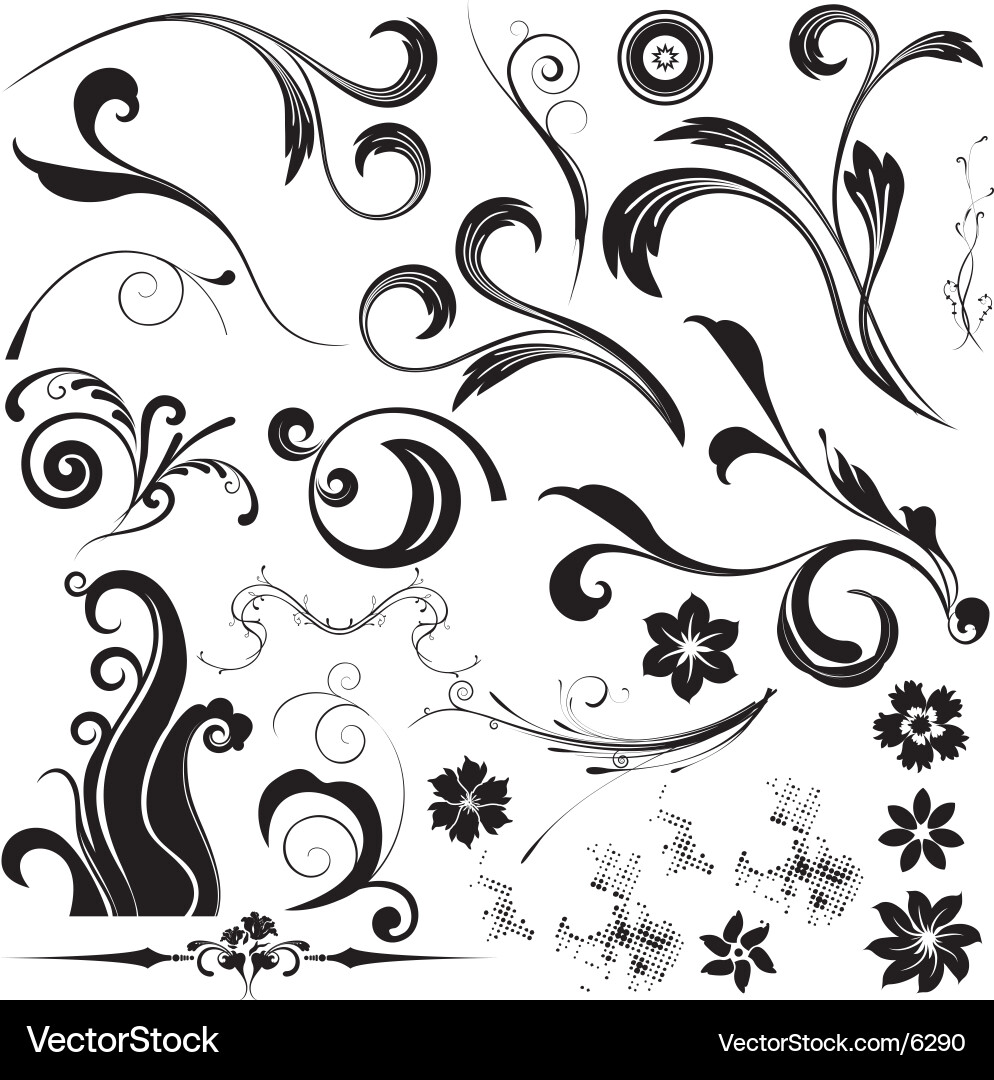 Floral design elements Royalty Free Vector Image