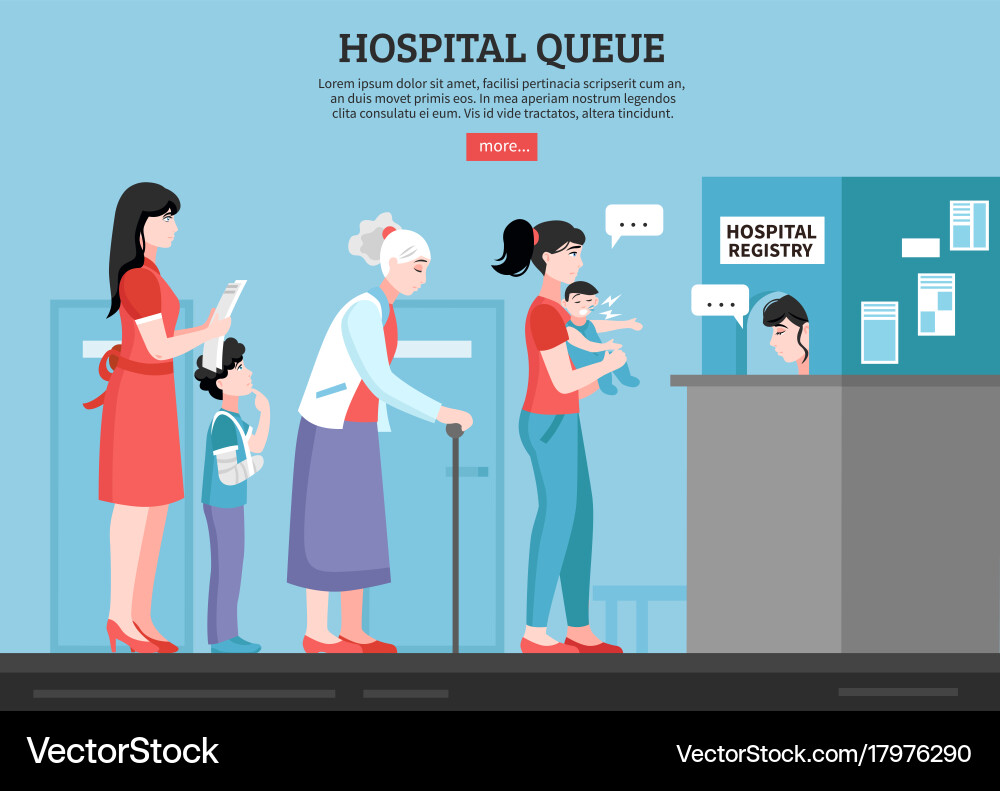 Hospital queue Royalty Free Vector Image - VectorStock