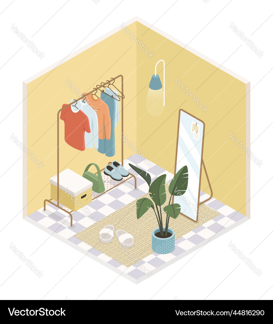 Personal dressing room - modern colorful Vector Image