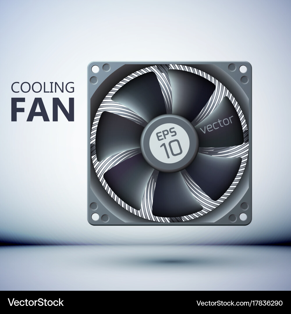 Realistic computer fan template Royalty Free Vector Image