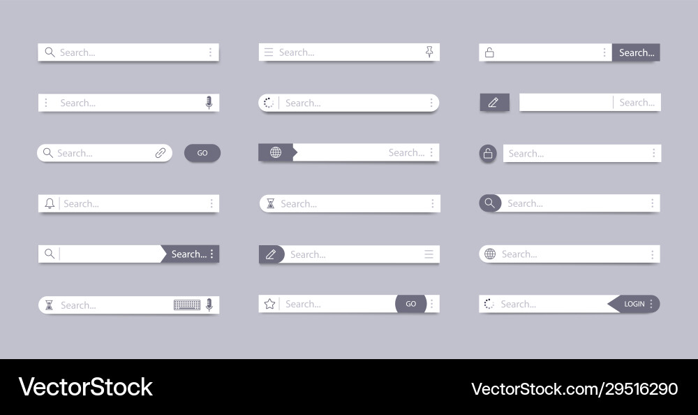 Search bar address field interface ui Royalty Free Vector