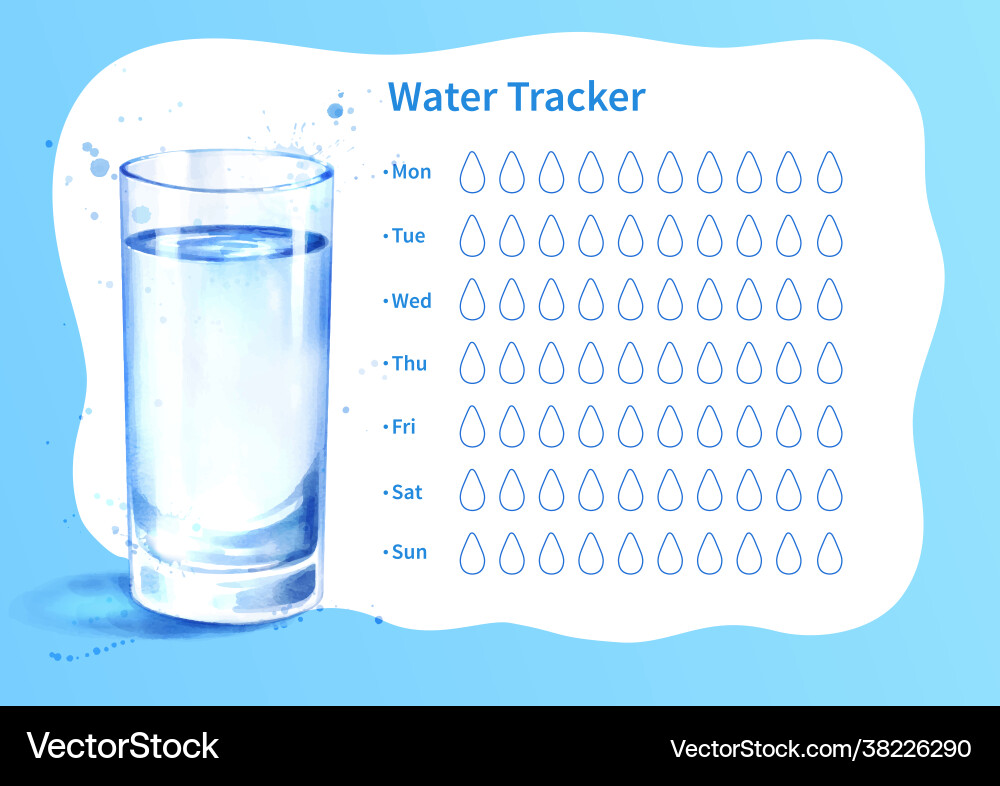 Template water tracker Royalty Free Vector Image