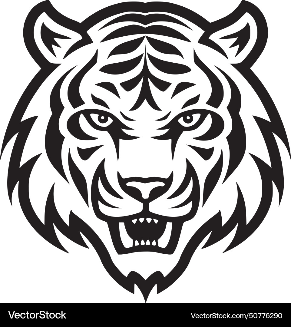 Tiger - minimalist and flat logo Royalty Free Vector Image