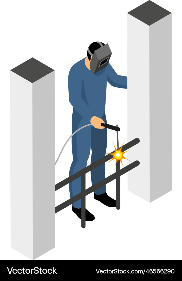 Welding Isometric Icon - Metal Construction Vector Image