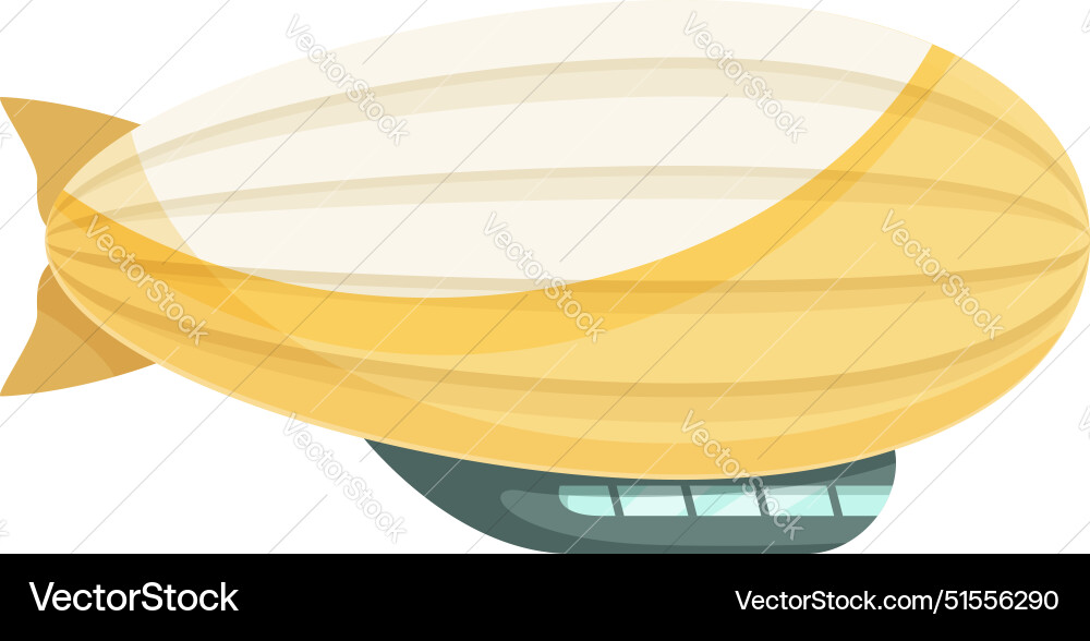 Yellow and white zeppelin dirigible flying Vector Image