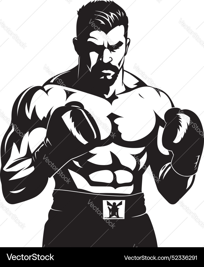 Boxing king black emblem ring champion emblematic Vector Image