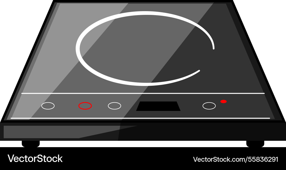 Crystal induction cooktop cartoon Royalty Free Vector Image