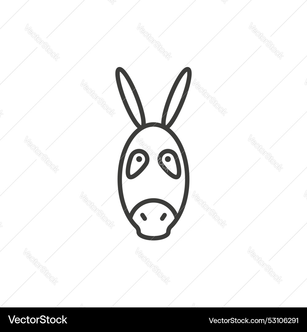 Donkey line icon isolated on white background Vector Image