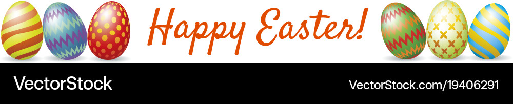 Easter Egg Celebration Banner Royalty Free Vector Image