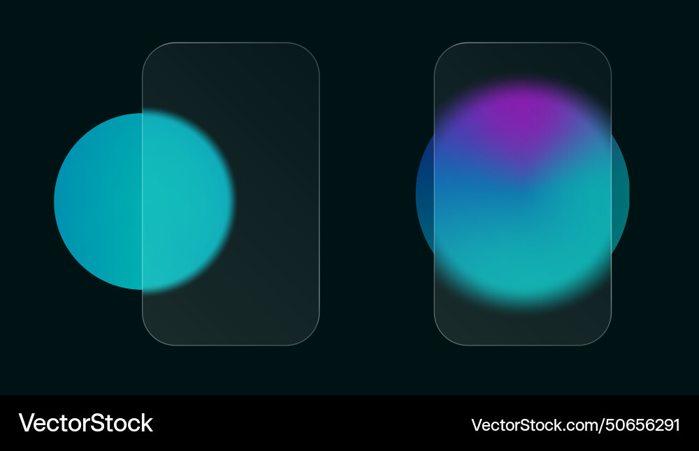 Glassmorphism effect with glass and color circle Vector Image