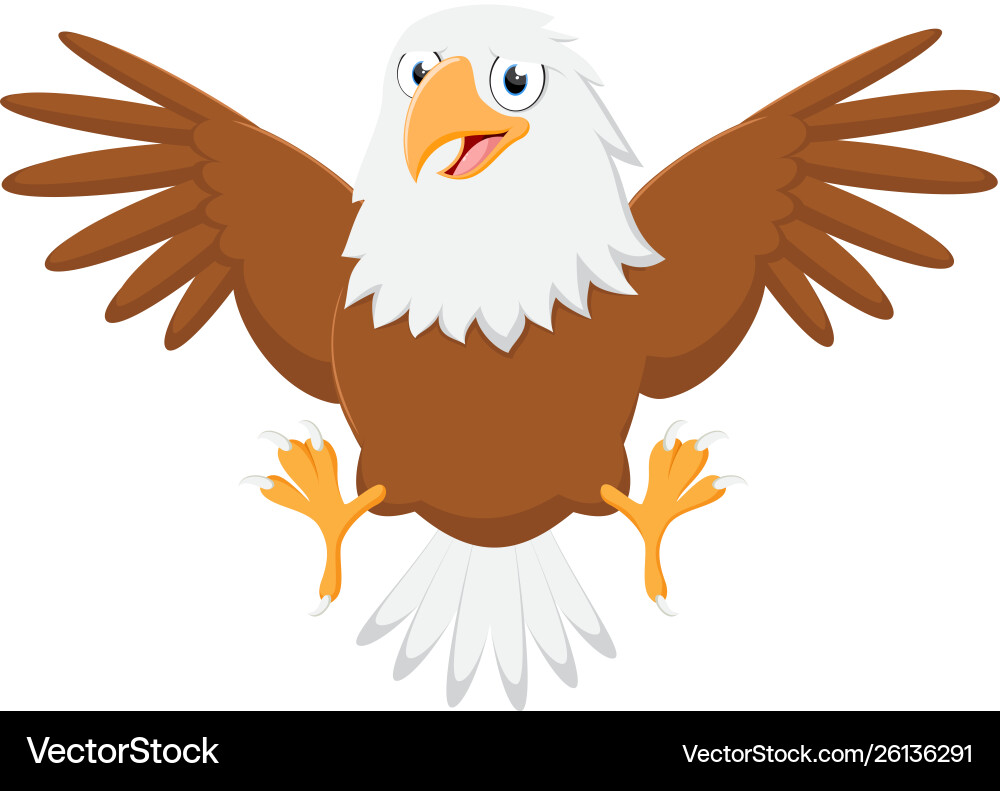 Happy eagle cartoon Royalty Free Vector Image - VectorStock