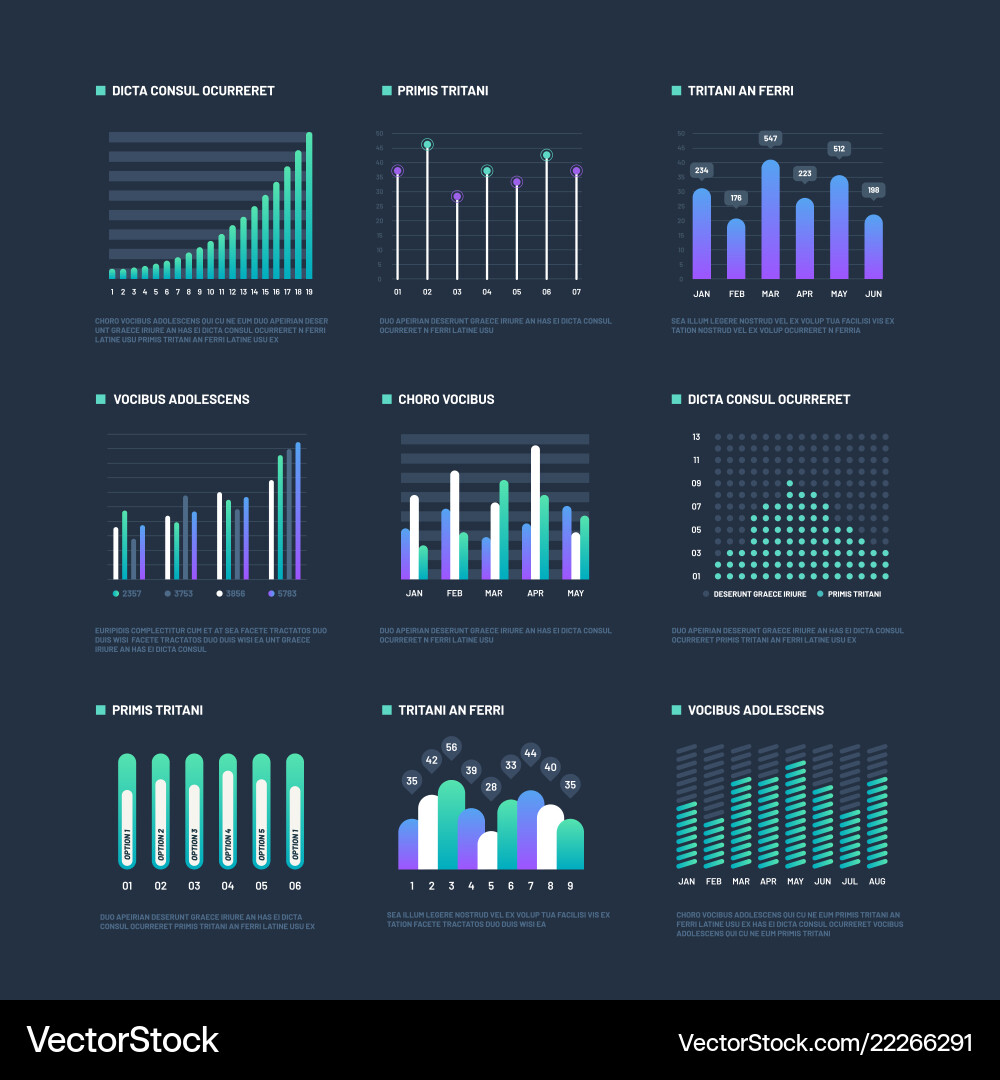 Infographic elements data visualization graphs Vector Image