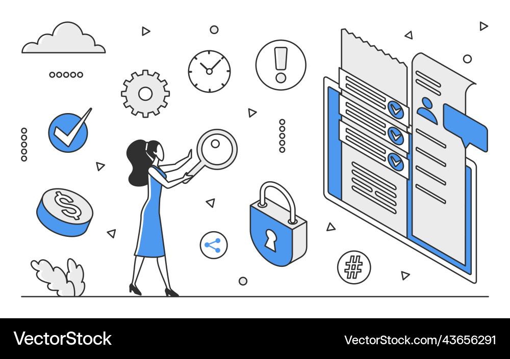Informational data research Royalty Free Vector Image