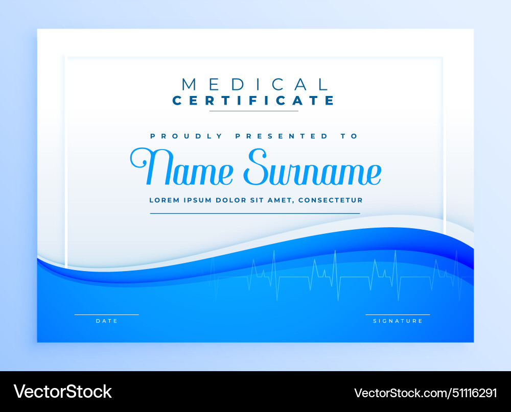 Medical certificate or diploma template a paper Vector Image