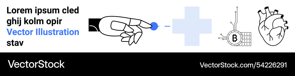 Medical science concepts hand pointing Royalty Free Vector