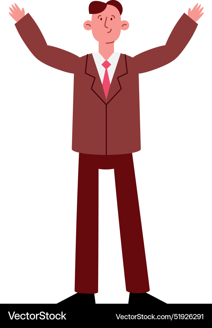 President man character standing Royalty Free Vector Image