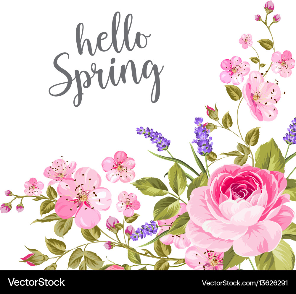 Spring flowers garland Royalty Free Vector Image