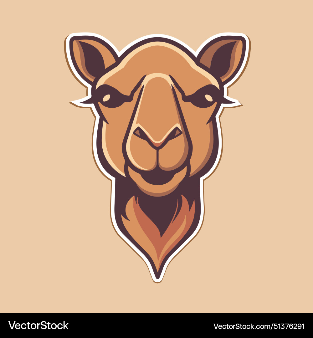 Stylish camel head logo Royalty Free Vector Image