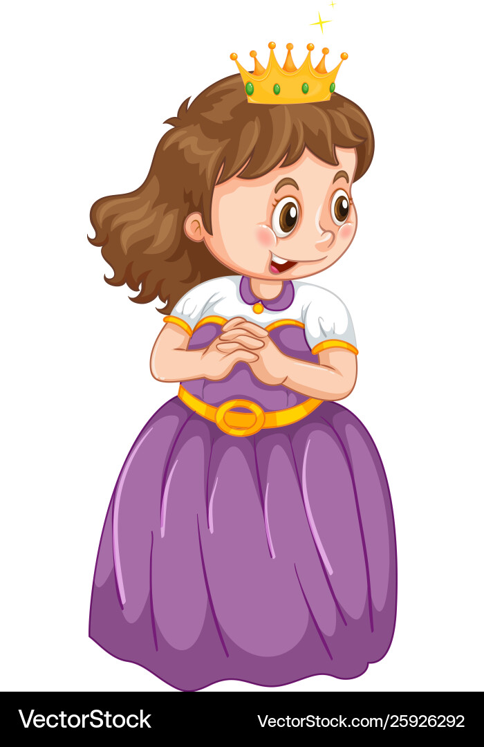 A cute princess character Royalty Free Vector Image