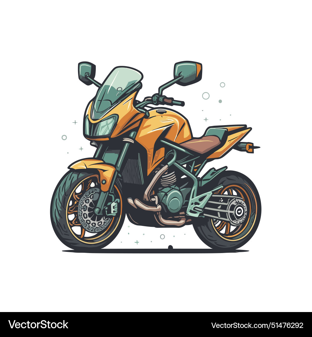 Big isolated colorful motorcycle Royalty Free Vector Image