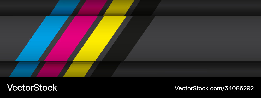 Black modern material cmyk header Royalty Free Vector Image
