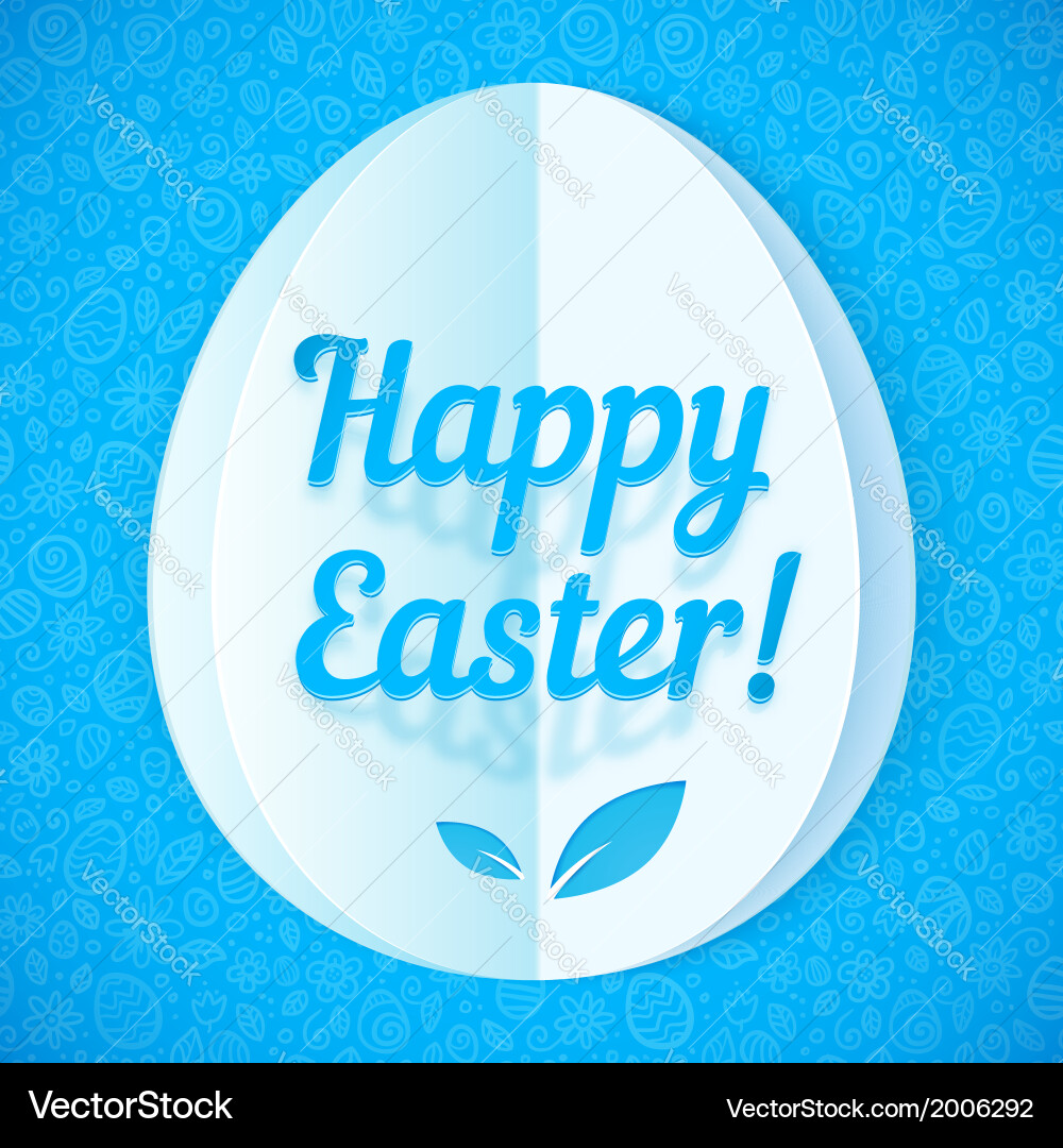 Blue paper easter egg Royalty Free Vector Image