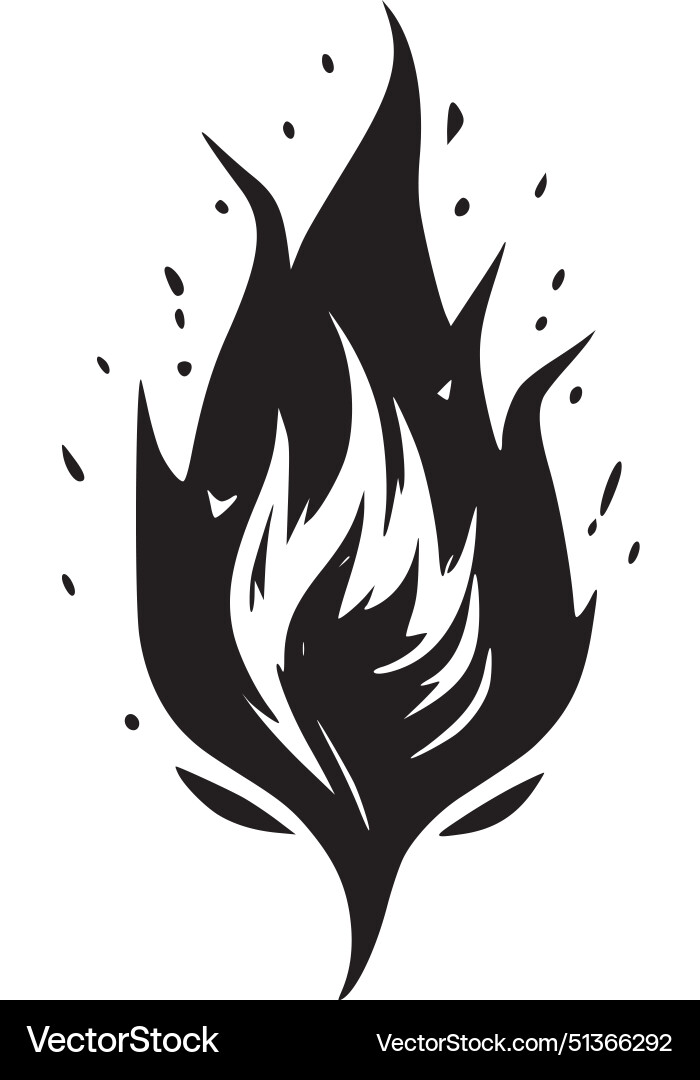 Fire - black and white Royalty Free Vector Image