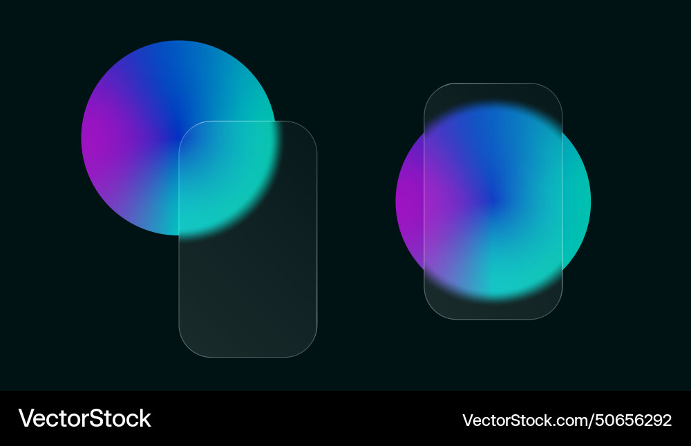 Glassmorphism effect with glass and color circle Vector Image