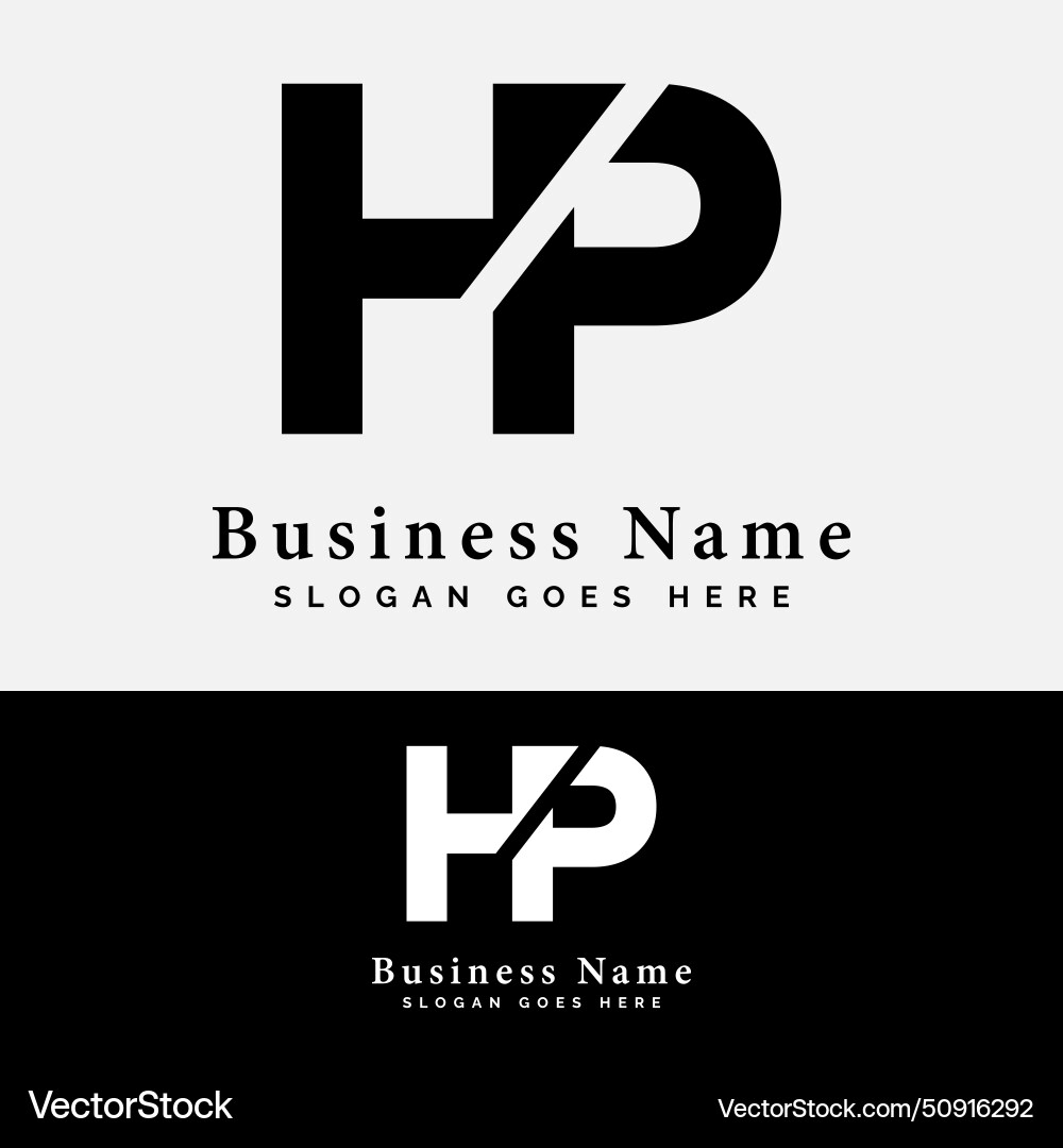 H p hp letter logo alphabet initial icon Vector Image