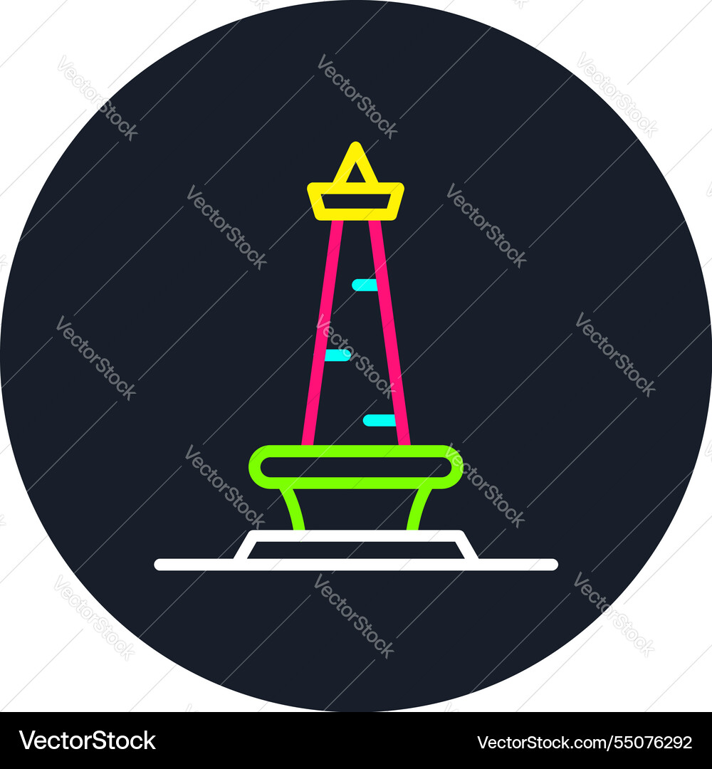 Monas line multi color icon Royalty Free Vector Image