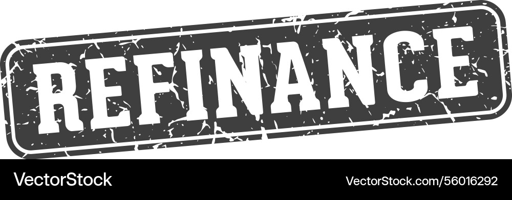 Refinance rectangular sign stamp Royalty Free Vector Image