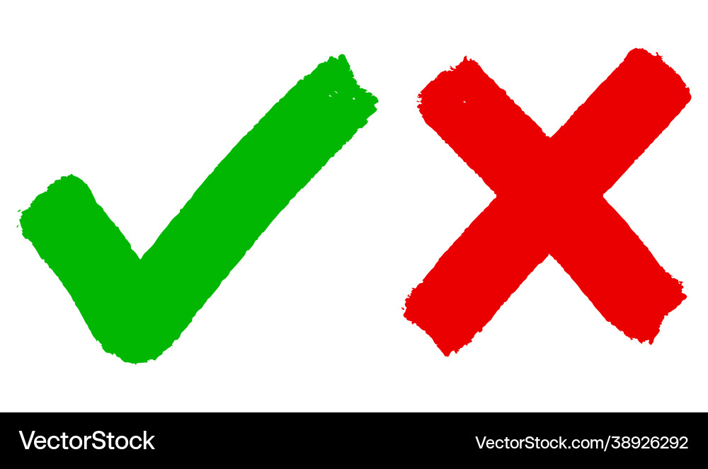 Right And Wrong Symbols 4,400+ Cross Shape Incorrect Symbol Red Stock