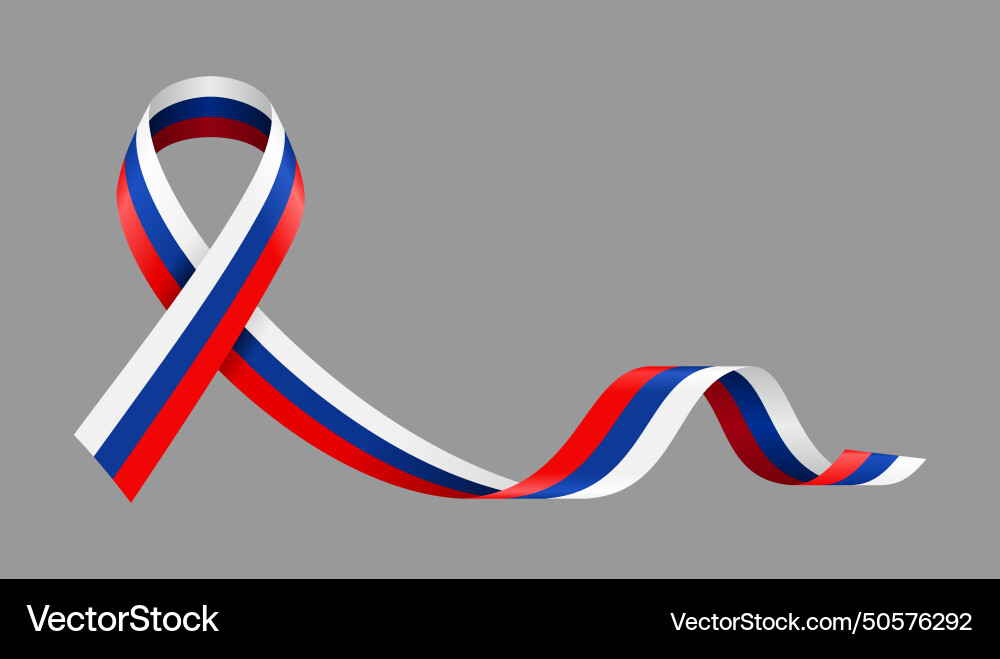 Russian flag stripe ribbon wavy background layout Vector Image