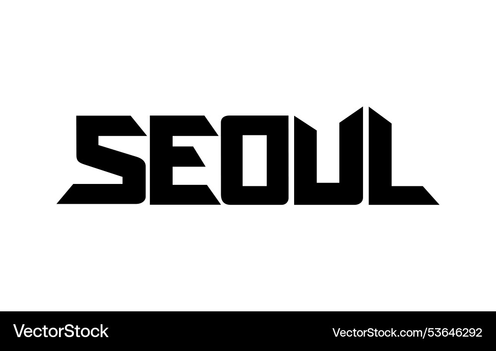 Seoul typography design Royalty Free Vector Image