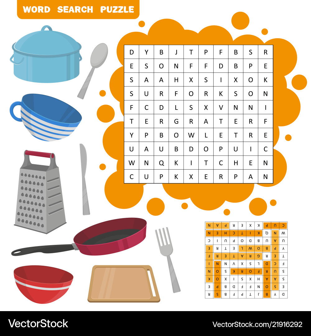 Word search puzzle education game Royalty Free Vector Image