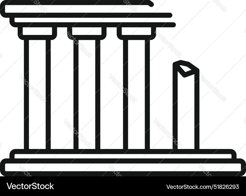 Ancient greek temple ruins standing on platform Vector Image