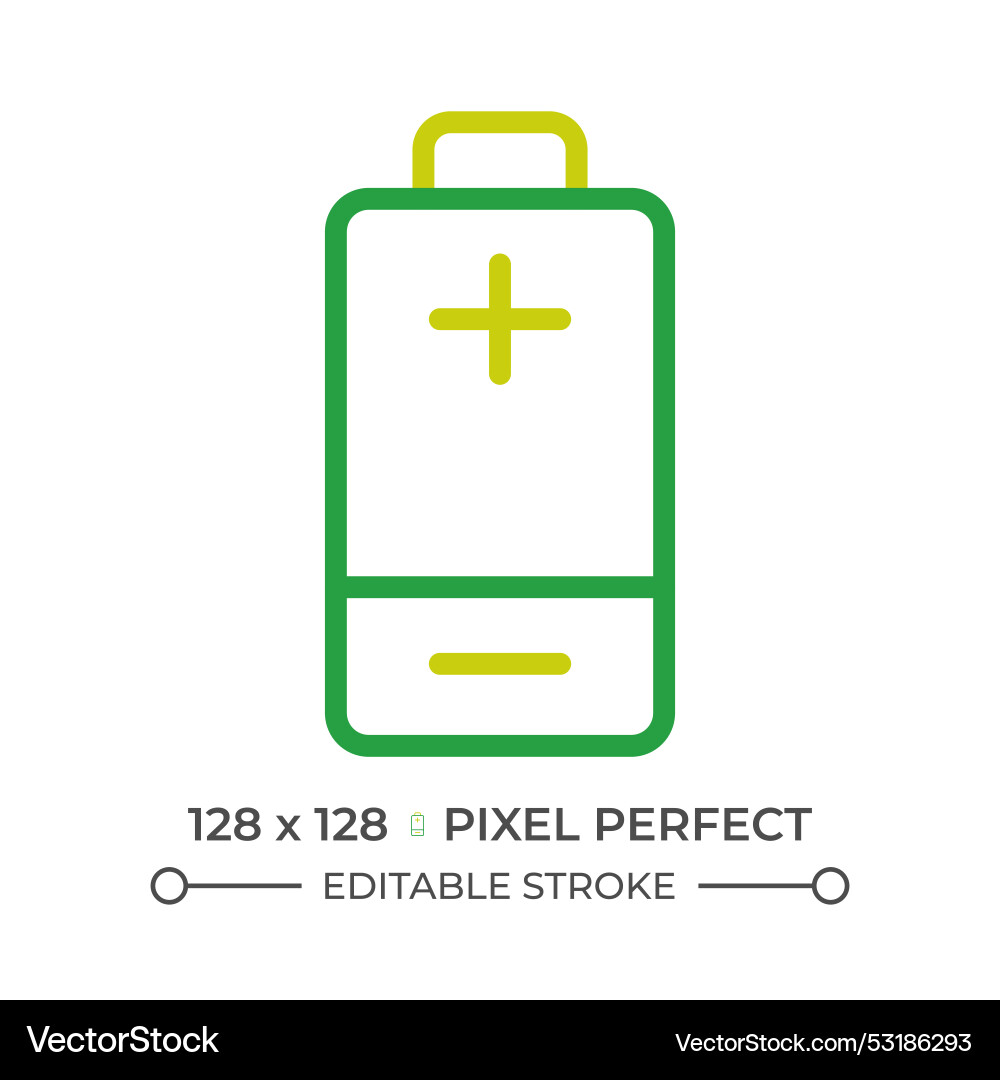 Battery two color line icon Royalty Free Vector Image